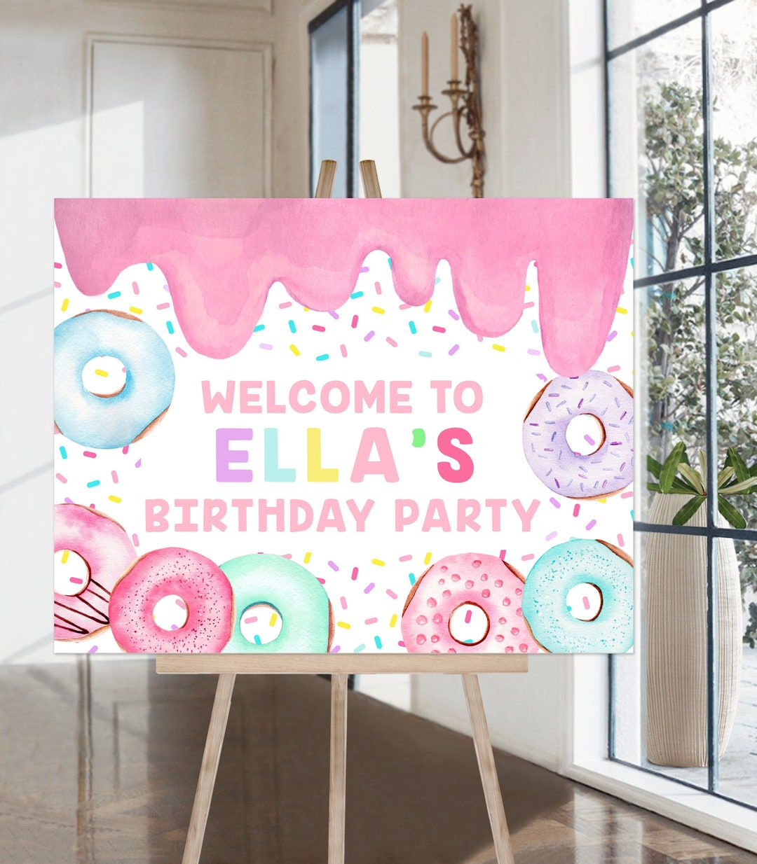 Donut Birthday Sign, Donut Welcome Sign, Donut Birthday Welcome, Donut ...