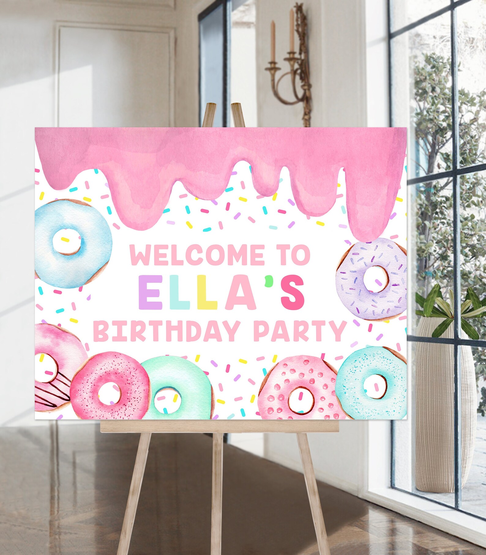 Donut Birthday Sign, Donut Welcome Sign, Donut Birthday Welcome, Donut ...