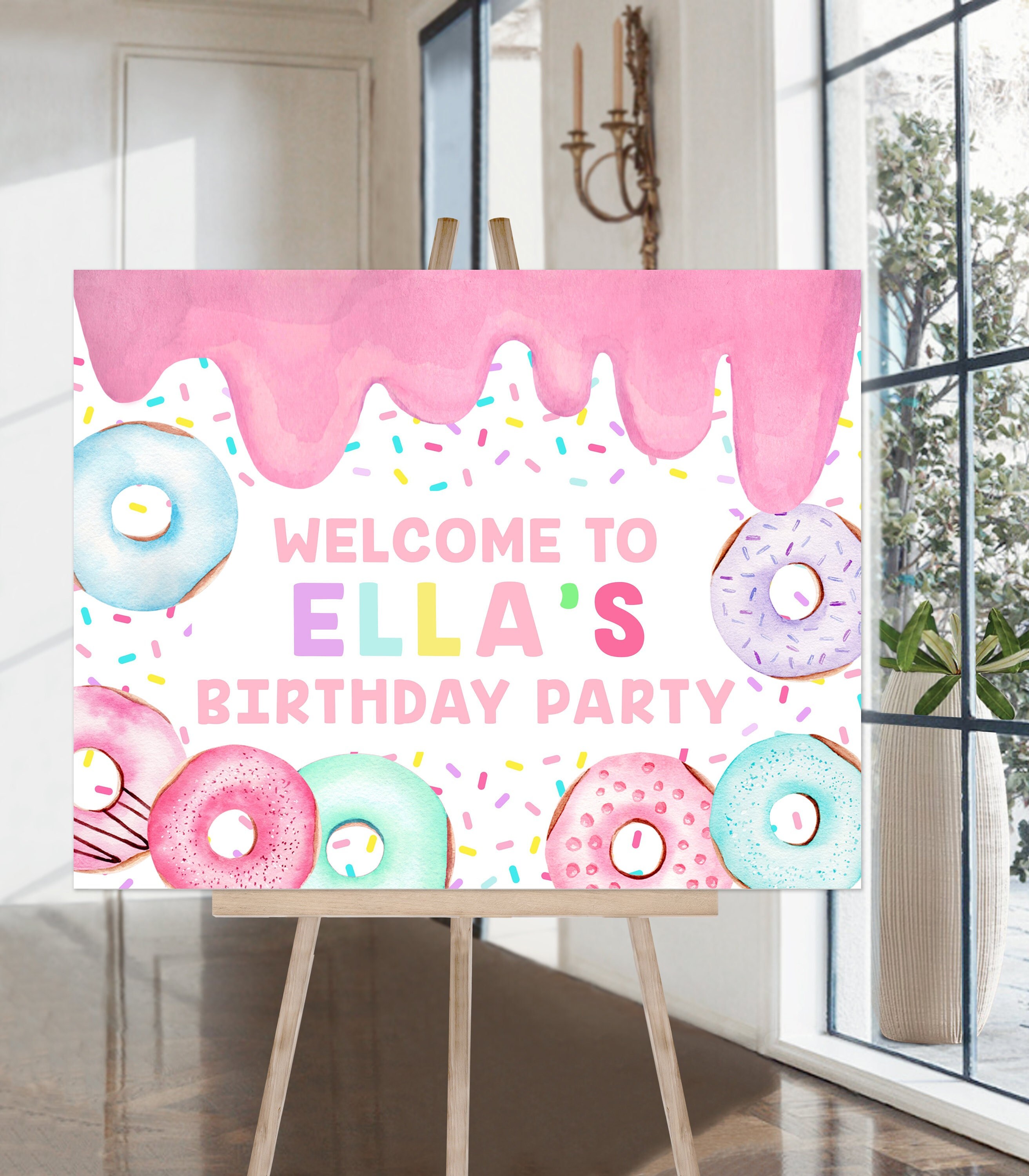 Donut Birthday Sign, Donut Welcome Sign, Donut Birthday Welcome, Donut ...