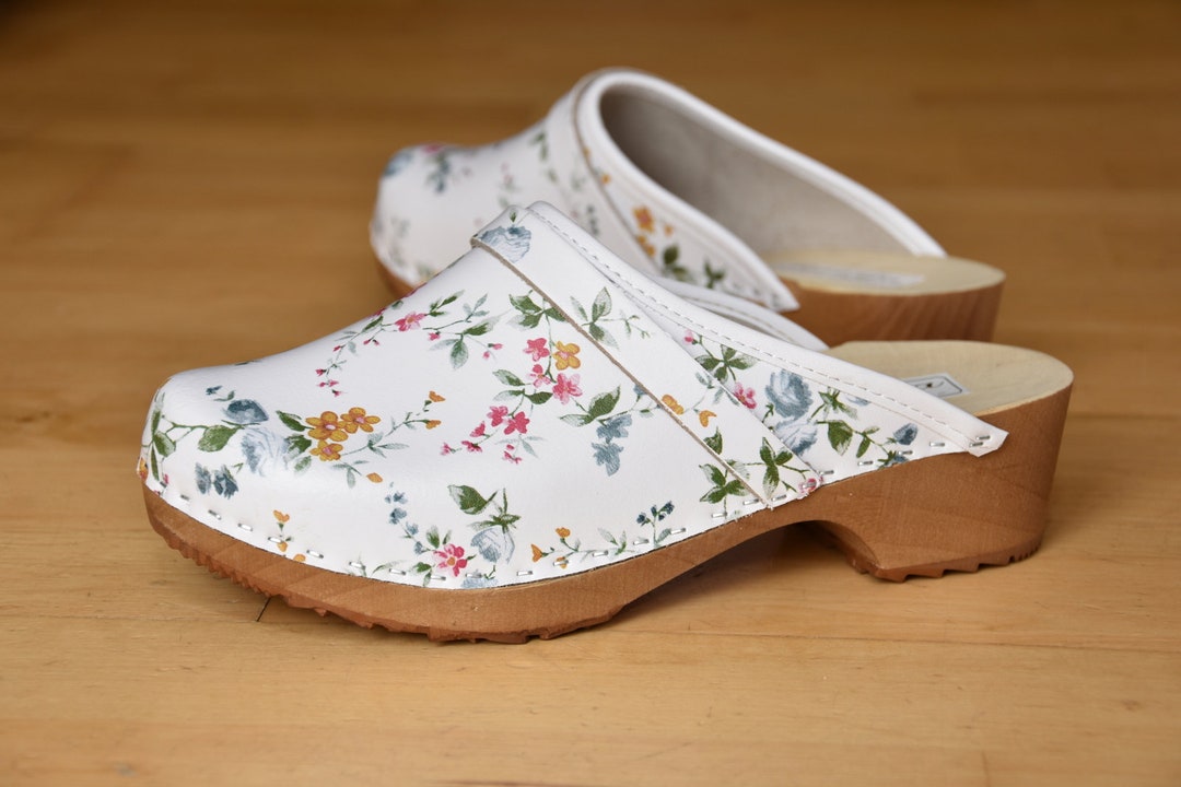 Leather Clogs Wooden Clogs Handmade Clogs Sandals Slip on Hight Heel ...