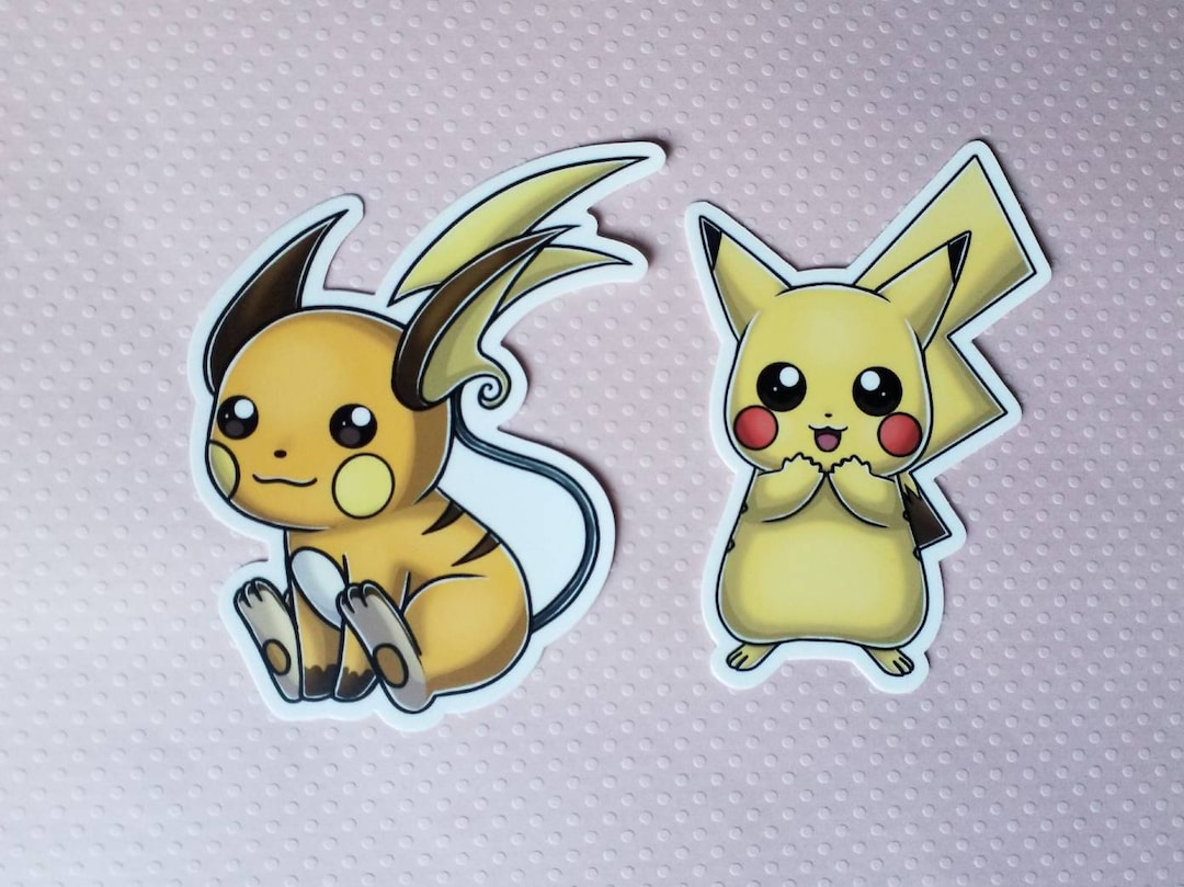 LAST CHANCE Pokemon Pikachu Raichu Generation 1 Vinyl Sticker Set ...