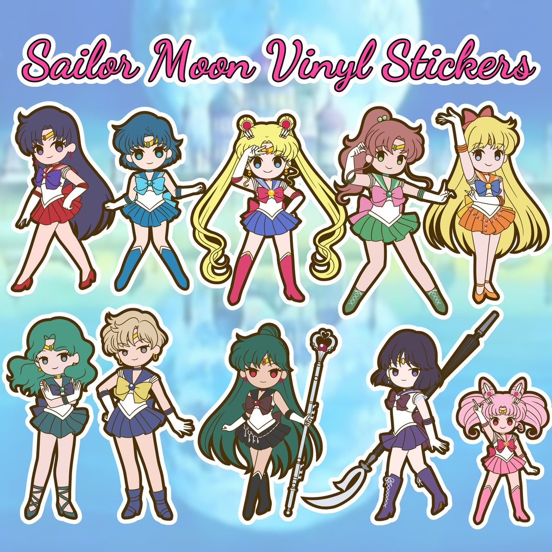 Sailor Moon Vinyl Stickers for Laptop Skateboard Console Water Bottle ...