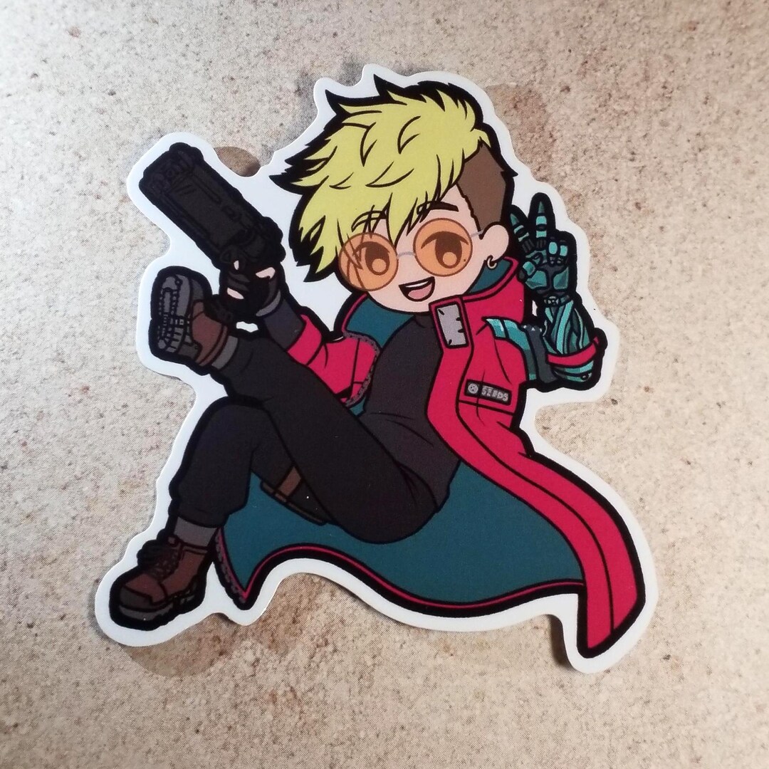 Trigun Stampede Vash Vinyl Sticker for Laptop Skateboard Console Water ...