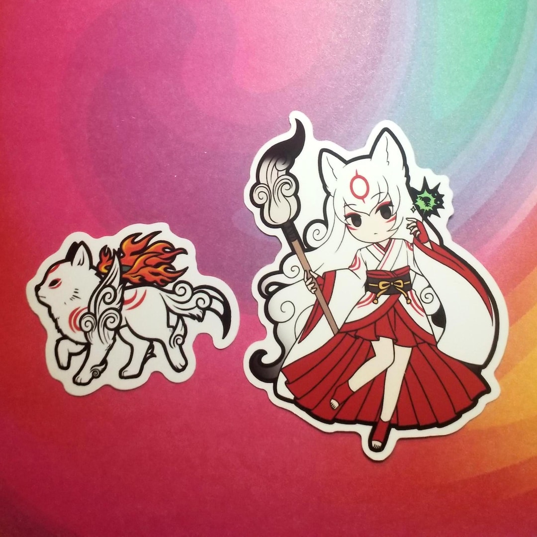 Okami Amaterasu Chibi Vinyl Sticker for Laptop Car Skateboard Console ...