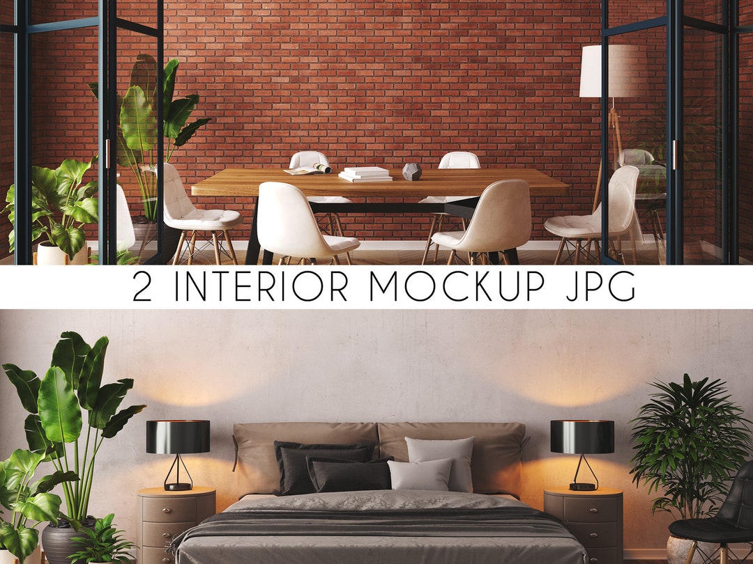 Modern Living Room and Bedroom Mockup Mockup Bundle Set 23 - Etsy