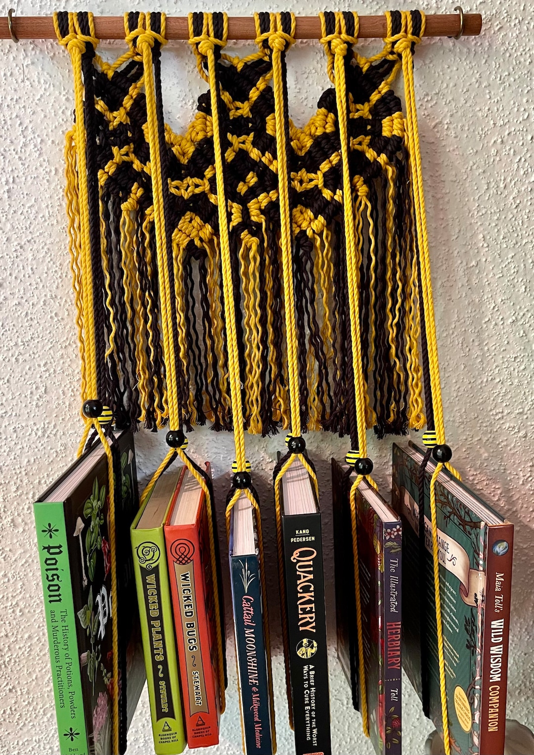 Bee Book Hanger / Knotandtyet Bookshelf / Hanging Bookshelf / Home ...
