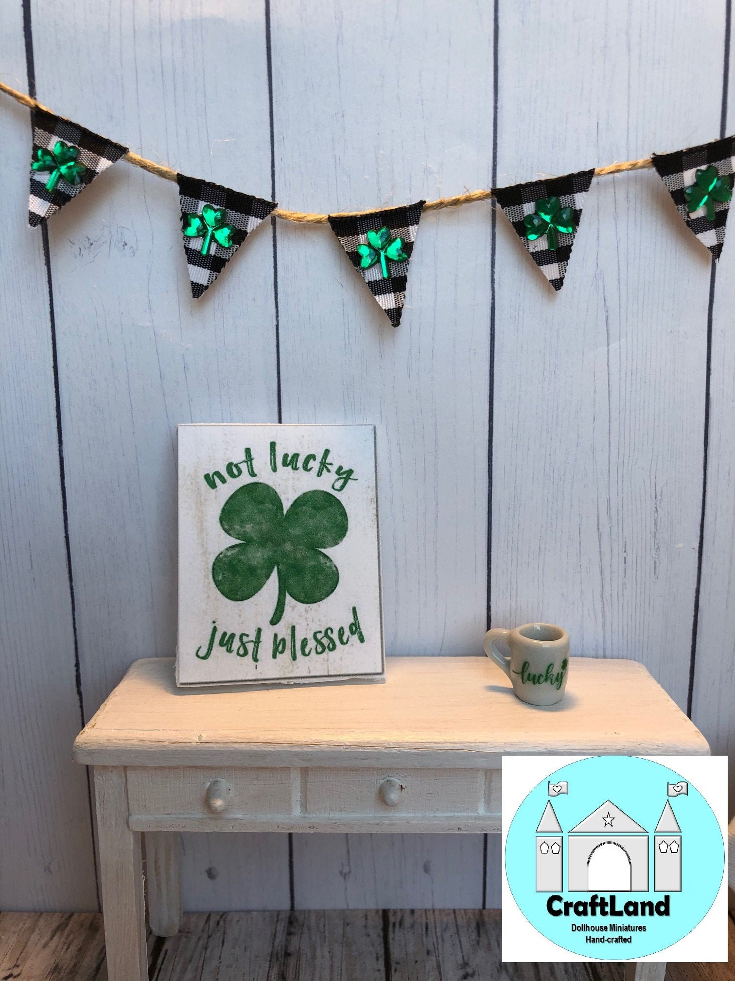Miniature Dollhouse Shamrock Garland St. Patrick's Day - Etsy