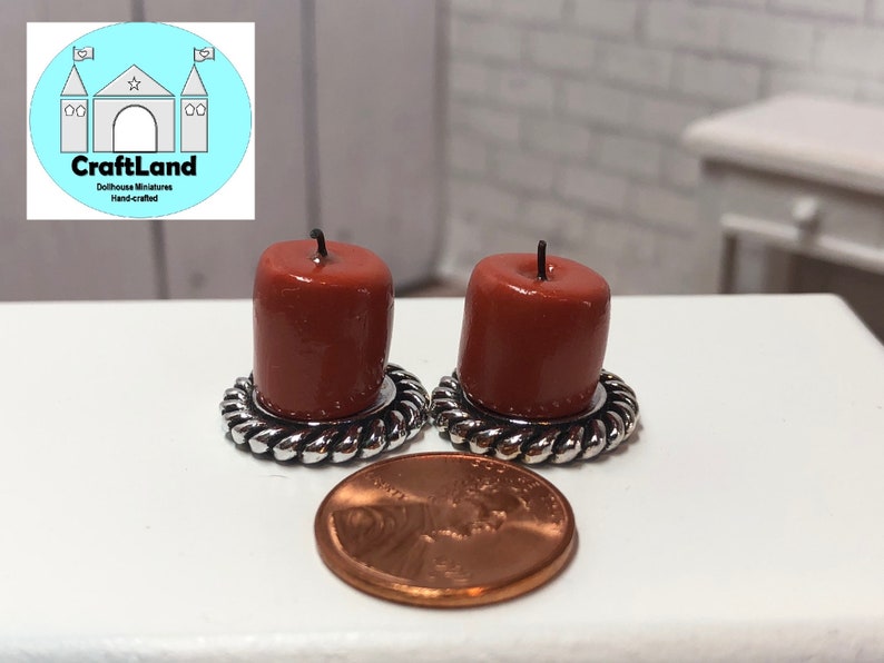 Miniature Dollhouse Set of Candles Rust Scale 1:12 - Etsy