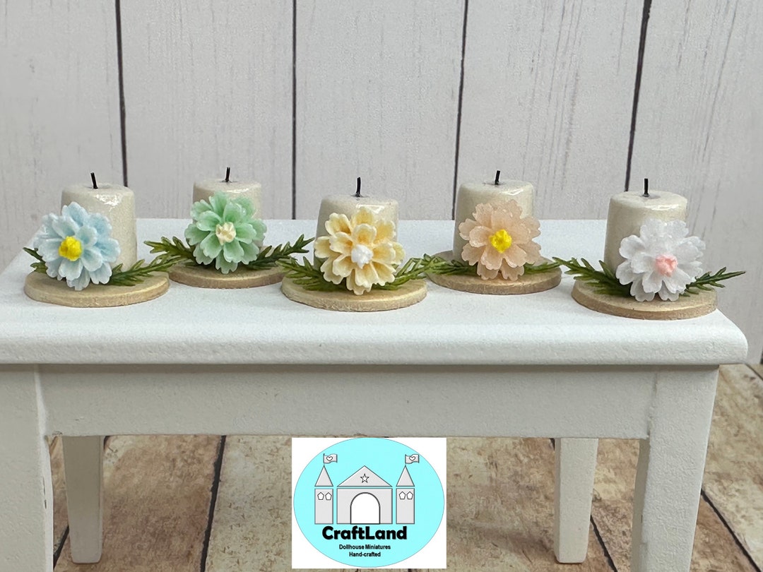 Miniature Dollhouse Flower Candle, Scale 1:12 - Etsy