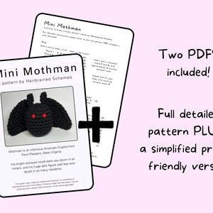 Mini Mothman Crochet Pattern Instant Download | Amigurumi Crochet ...
