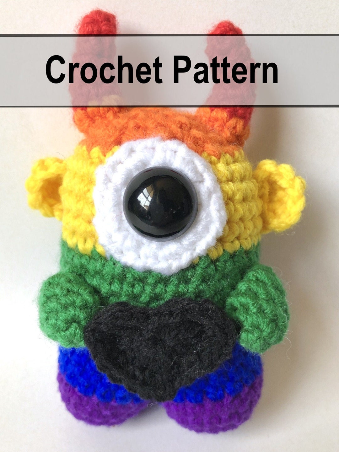 Prideclops Crochet Pattern Rainbow Cyclops Amigurumi Instant Download ...