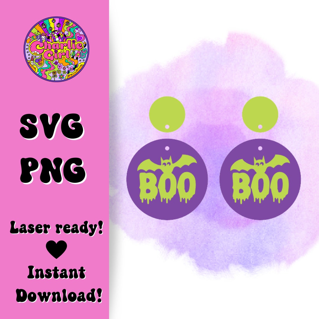 Boo Earrings SVG File, Halloween Boo Earrings SVG, Glowforge Halloween ...