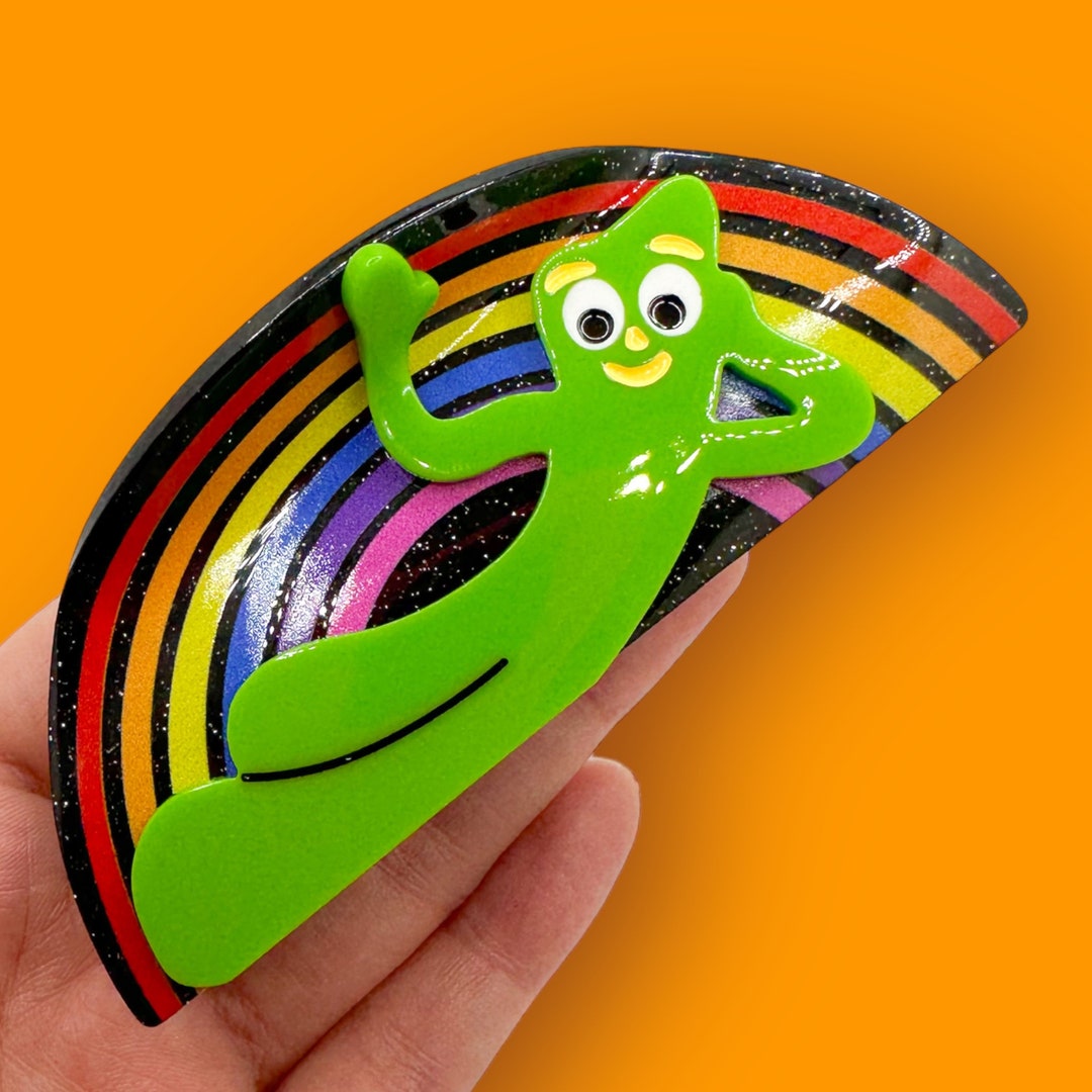 Green Cartoon Man Hair Claw, Retro Hair Claw, Gumby Hair Claw, Novelty ...