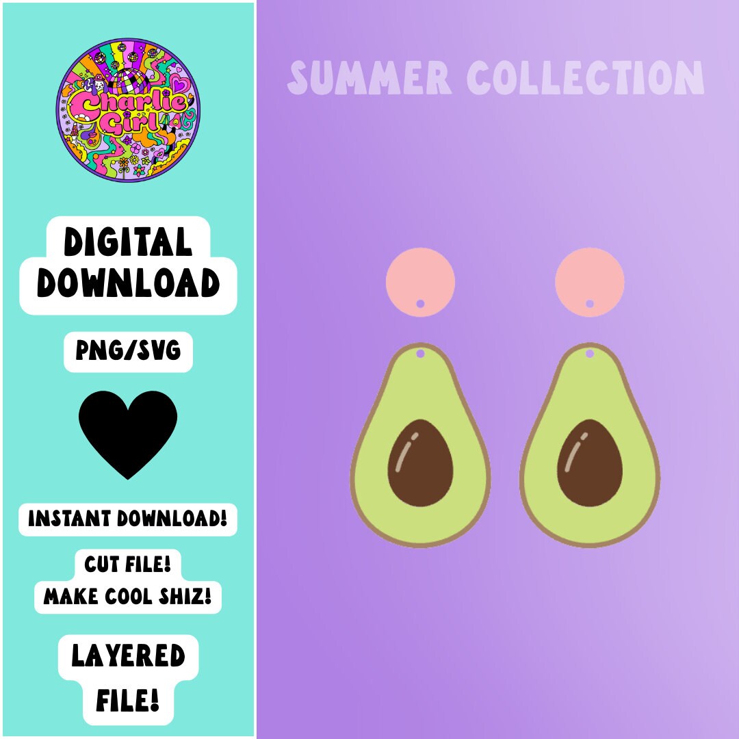 Avocado Earring File, Laser Cut Avocado Earring Svg File, Layered ...