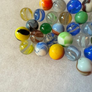 Vintage 30 Unique Swirl Style Glass Marbles - Etsy