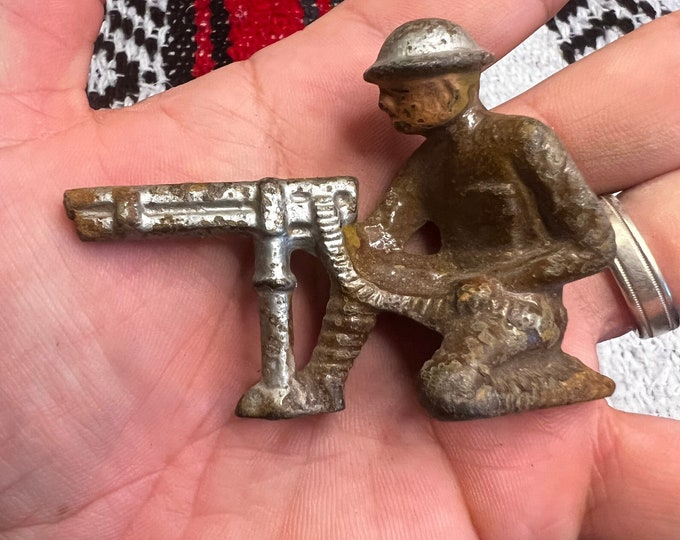 Antique Toy Barclay Manoil Metal Soldier Machine Gunner Infantry - Etsy
