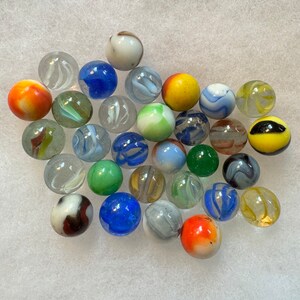 Vintage 30 Unique Swirl Style Glass Marbles - Etsy
