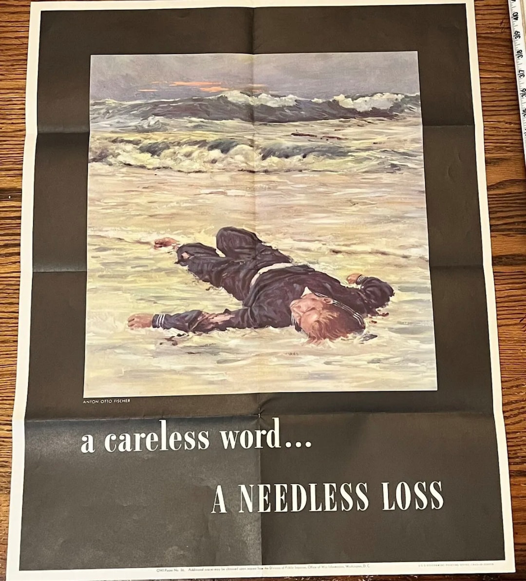 A Careless Word A Needless Loss world War 2 Poster by Fischer, Anton ...
