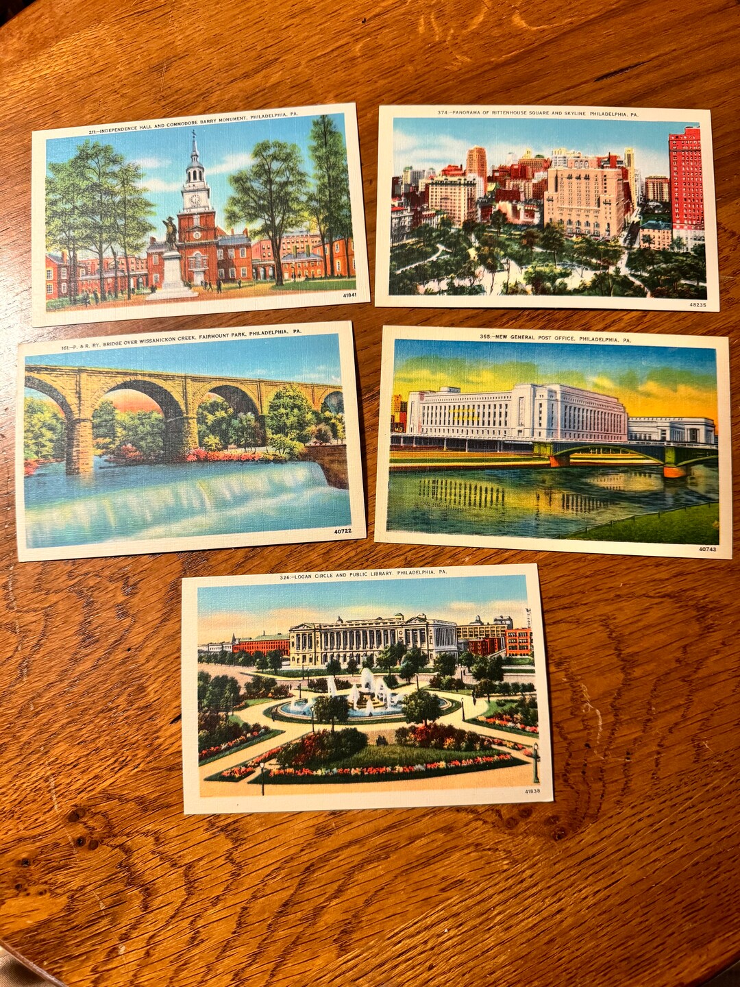 Vintage 1940s Linen Postcards of Philadelphia PA. Lot of 5 Postcards ...
