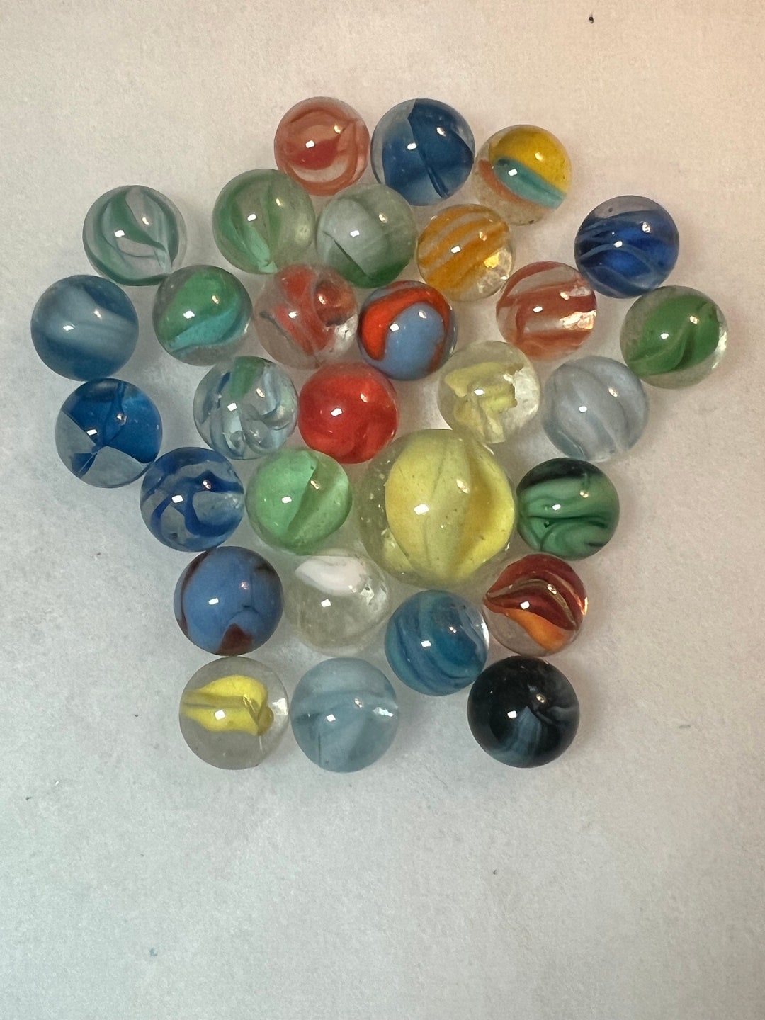 Vintage 30 Swirl Style Marbles With Shooter - Etsy