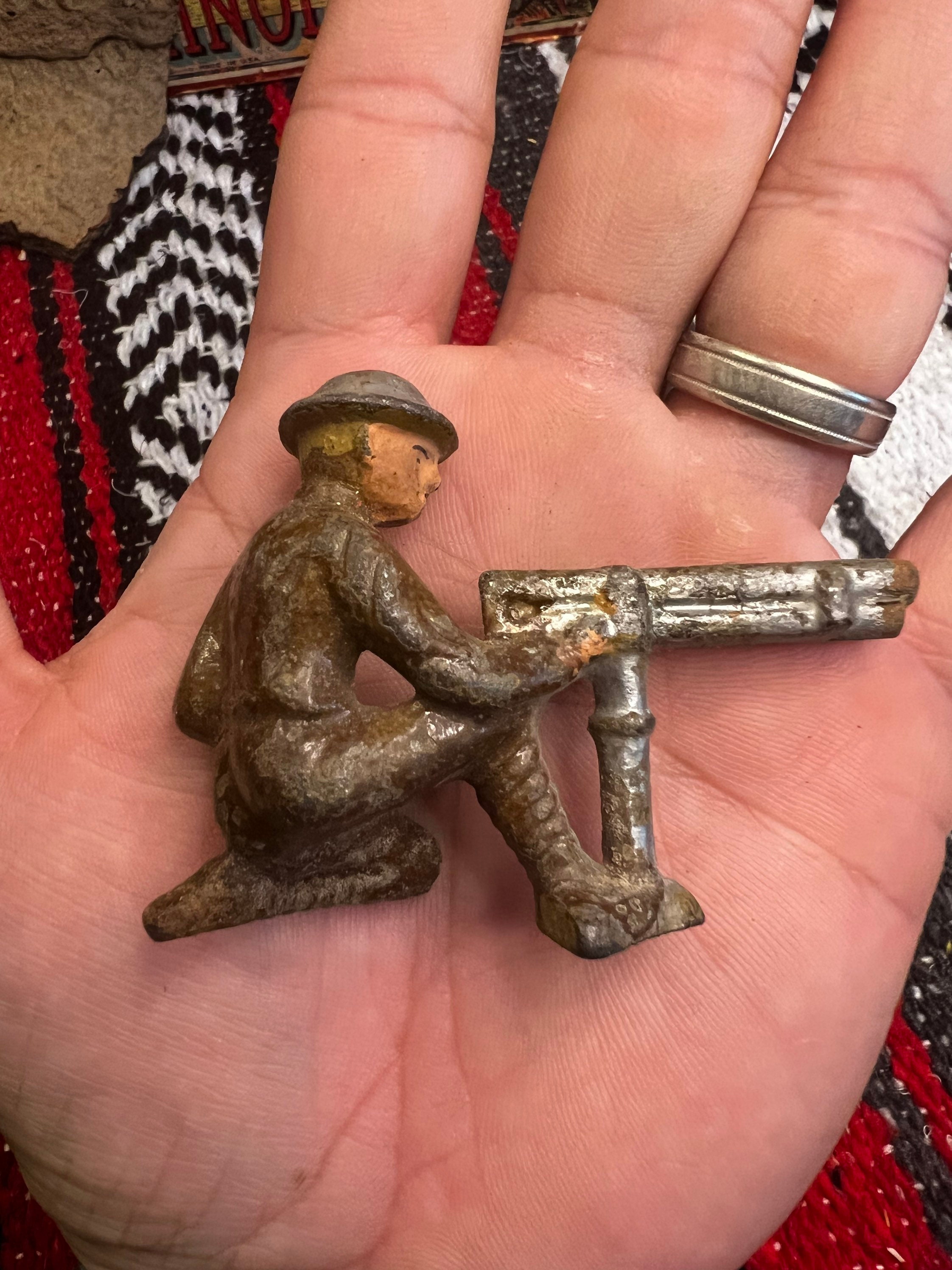 Antique Toy Barclay Manoil Metal Soldier Machine Gunner - Etsy