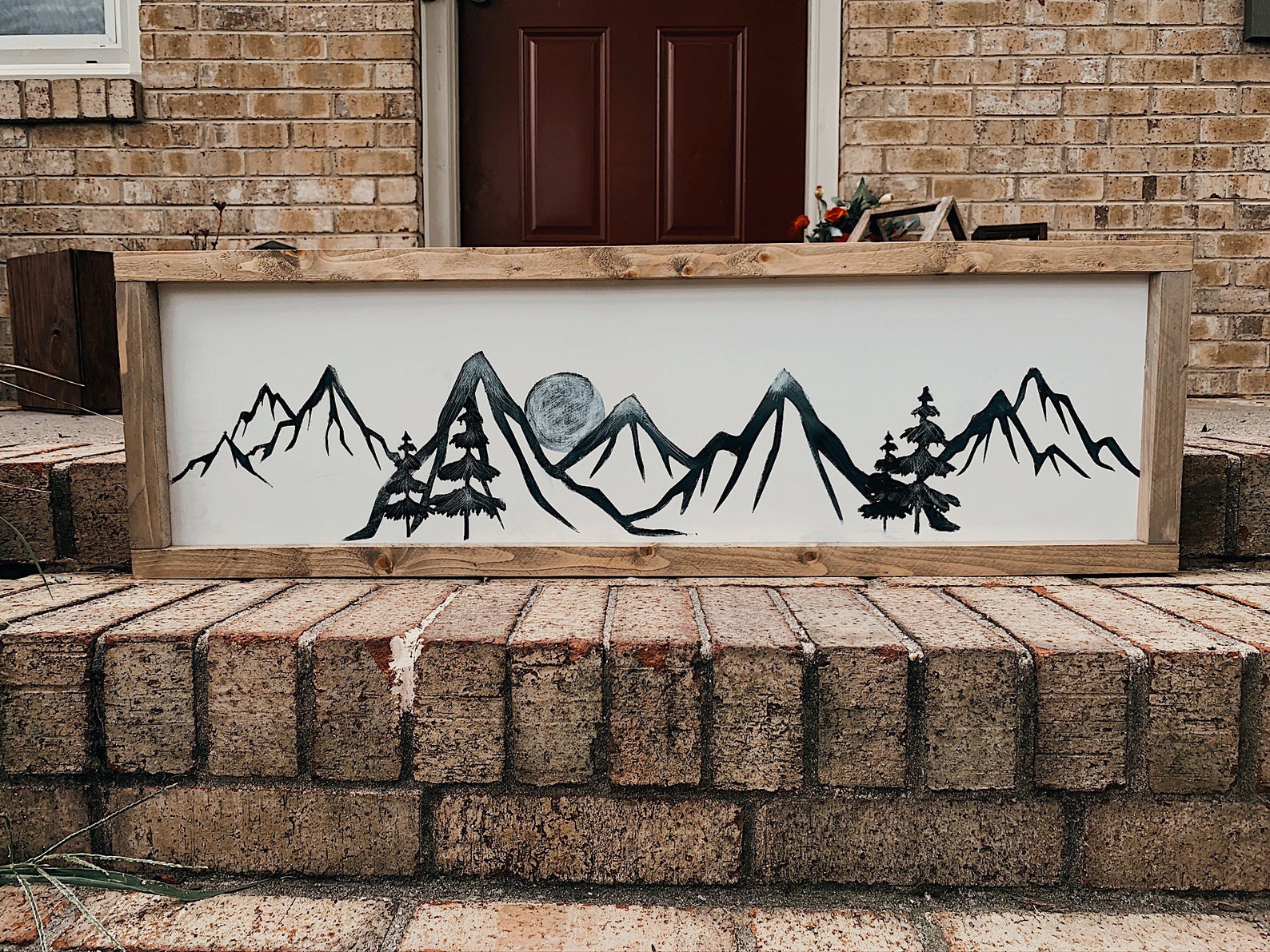 Mountain range sign mountain decor mountain range scenery | Etsy