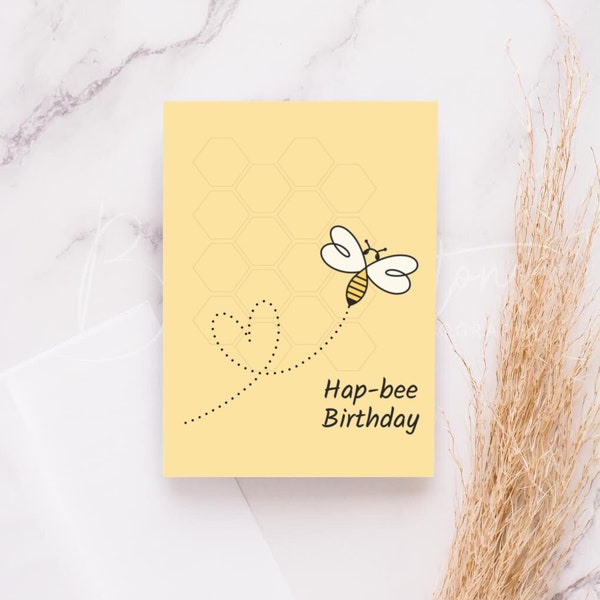 Custom Bee Birthday Card - Make Your Own Bee Birthday Card