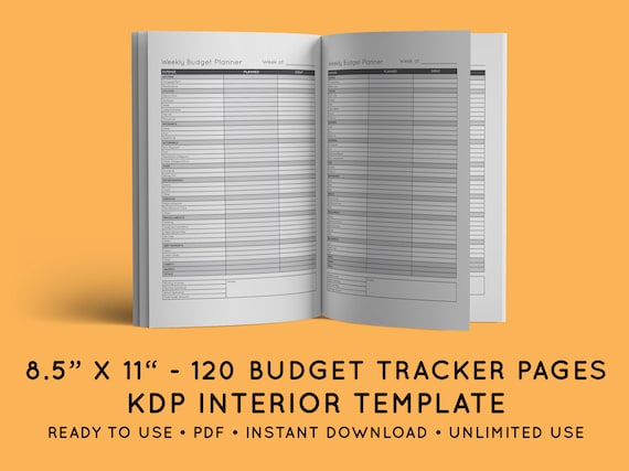 Weekly Budget Planner Amazon KDP Interior Template - Etsy