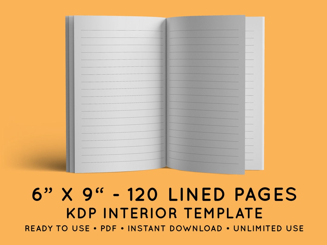 6"x9" Lined Pages - Amazon KDP Interior Template - 120 PDF Pages ...