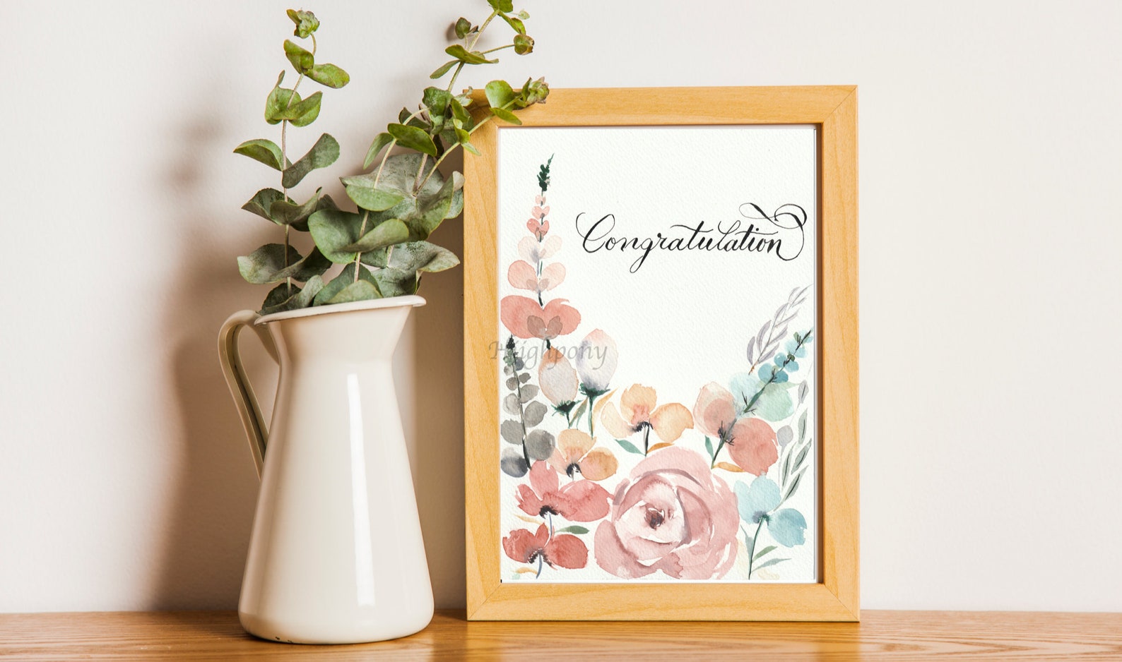 Congratulation Watercolour Floral Print /greeting Card - Etsy