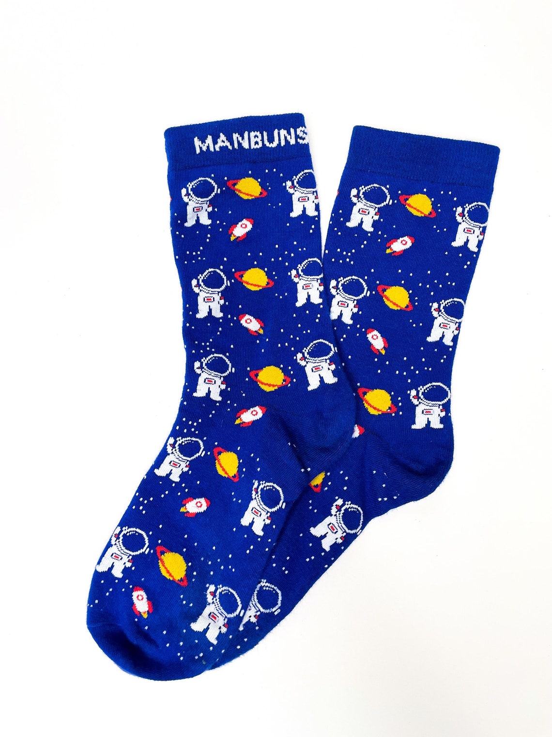 Space Astronaut Unisex Novelty Crew Socks, Saturn Novelty Socks, Gifts ...