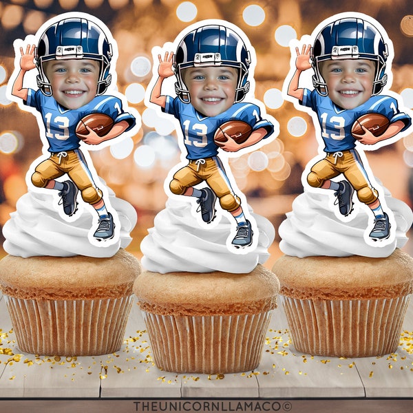 Football Player Cupcake Toppers - Etsy