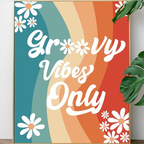Two Groovy Sign Retro Birthday Sign Hippie Party Decor - Etsy
