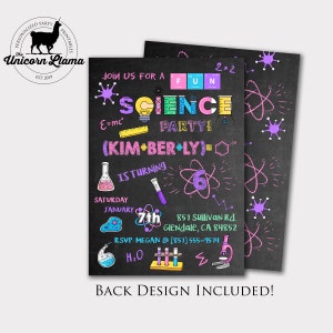 Science Invitation, Laboratory Party, Science Experiment Invite, Girl ...