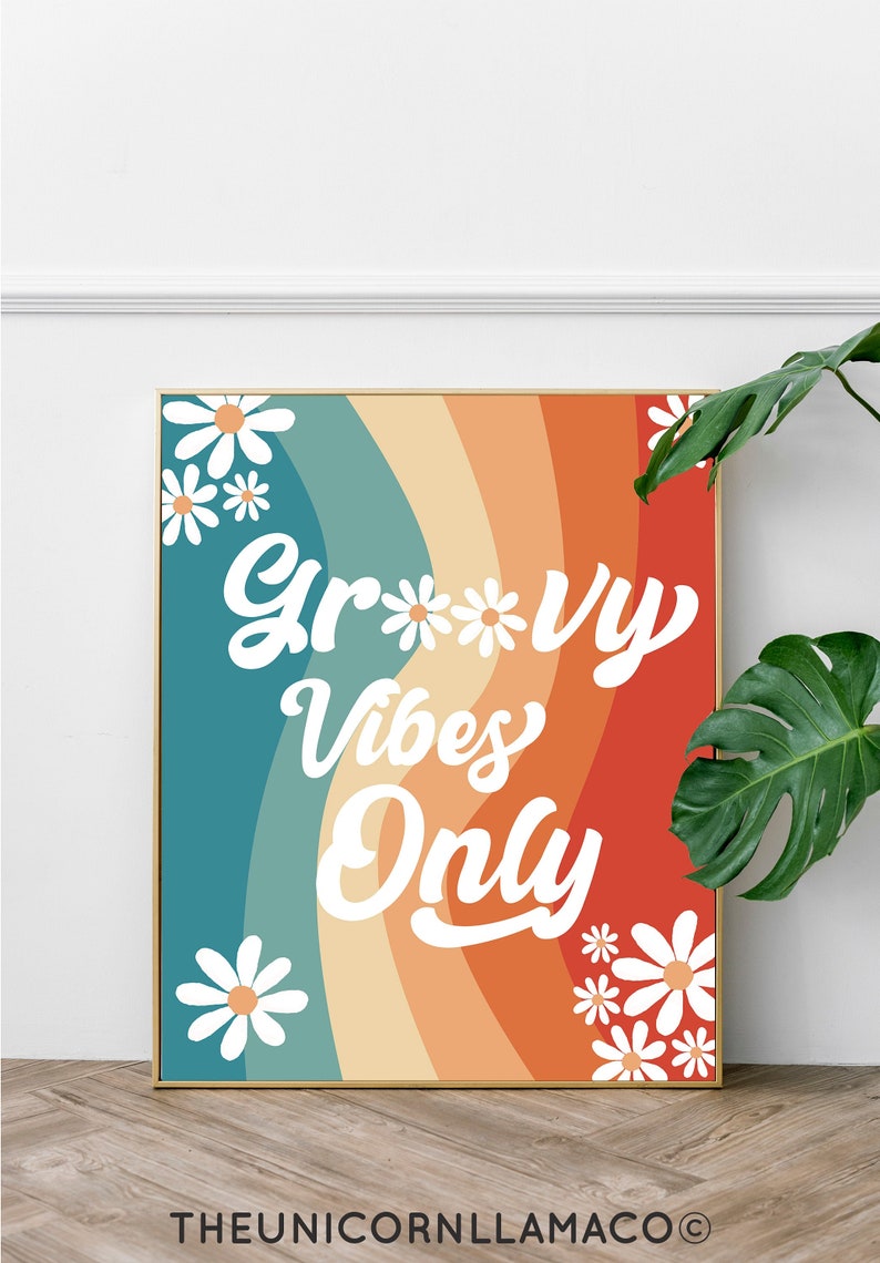 Two Groovy Sign Retro Birthday Sign Hippie Party Decor - Etsy