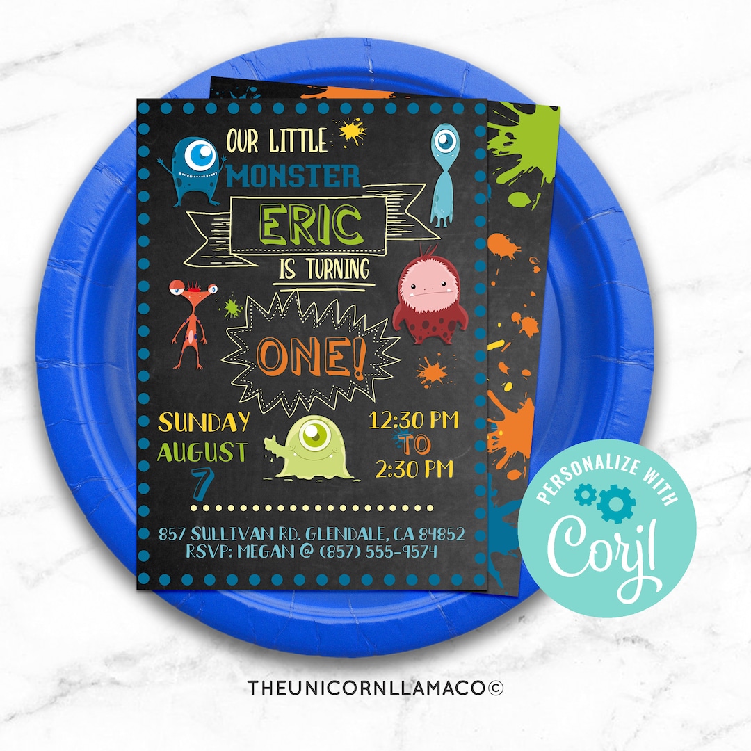 EDITABLE Monsters Invitation, Monsters Party, Monsters Invite, Monsters ...