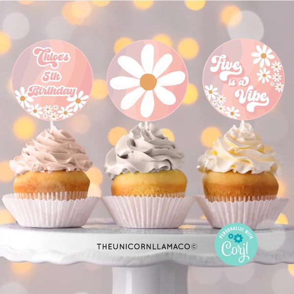 Five is a Vibe Cupcake Topper - Etsy