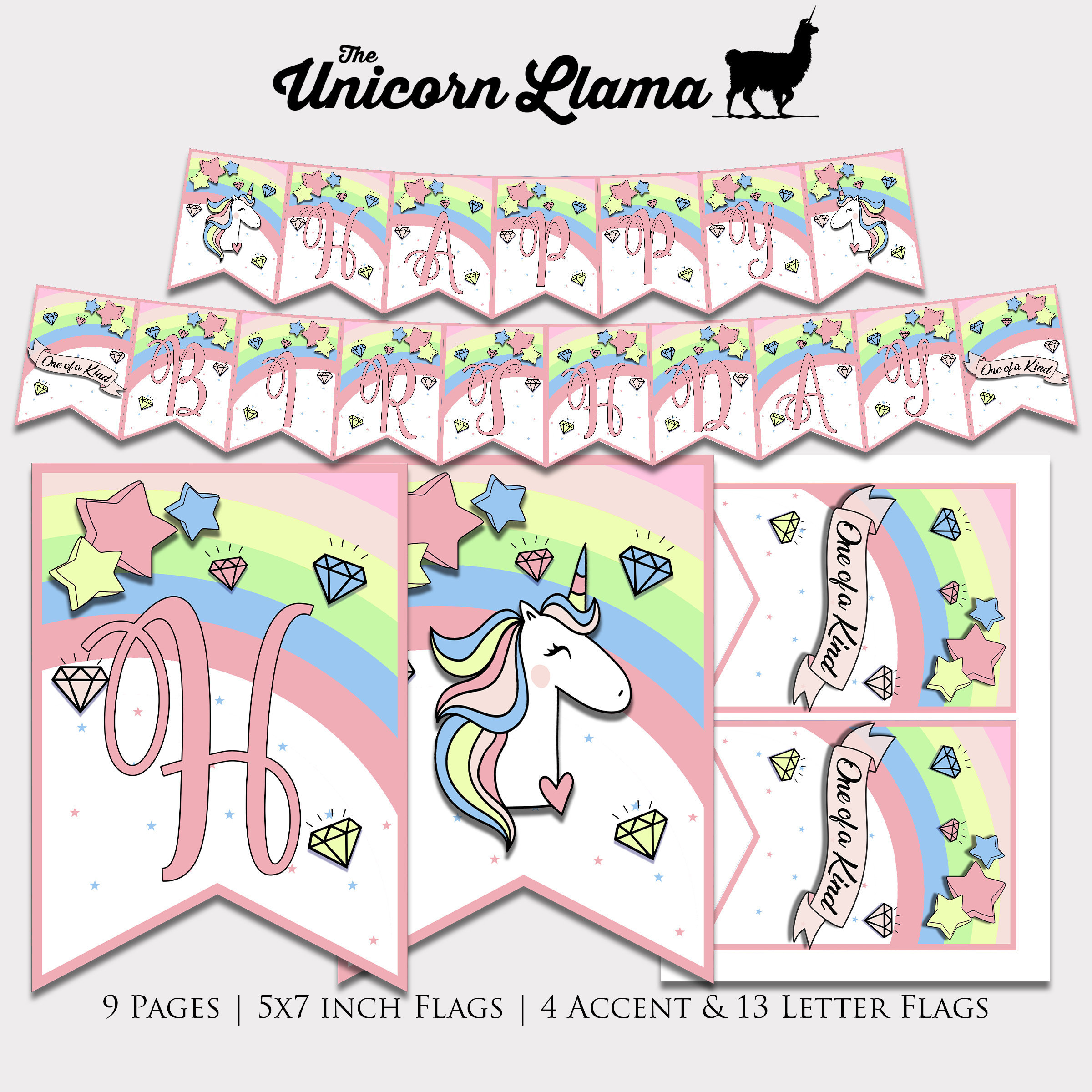 Unicorn Banner Unicorn Happy Birthday Banner Unicorn Favor | Etsy