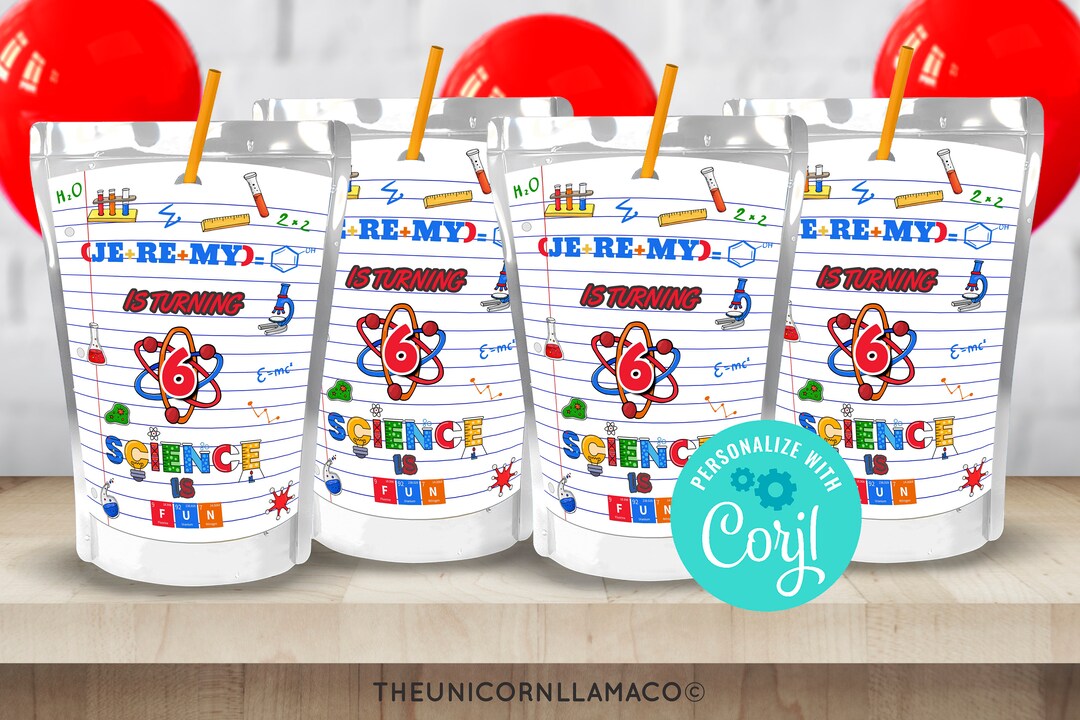 EDITABLE Science Capri Sun, Personalized, Science Experiment Juice ...