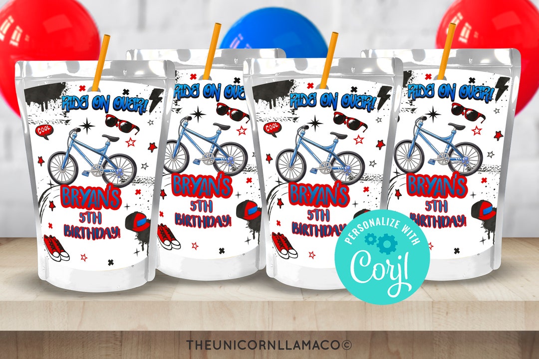 EDITABLE BMX Skateboard Capri Sun, Personalized, Bike Skate Come Kick ...