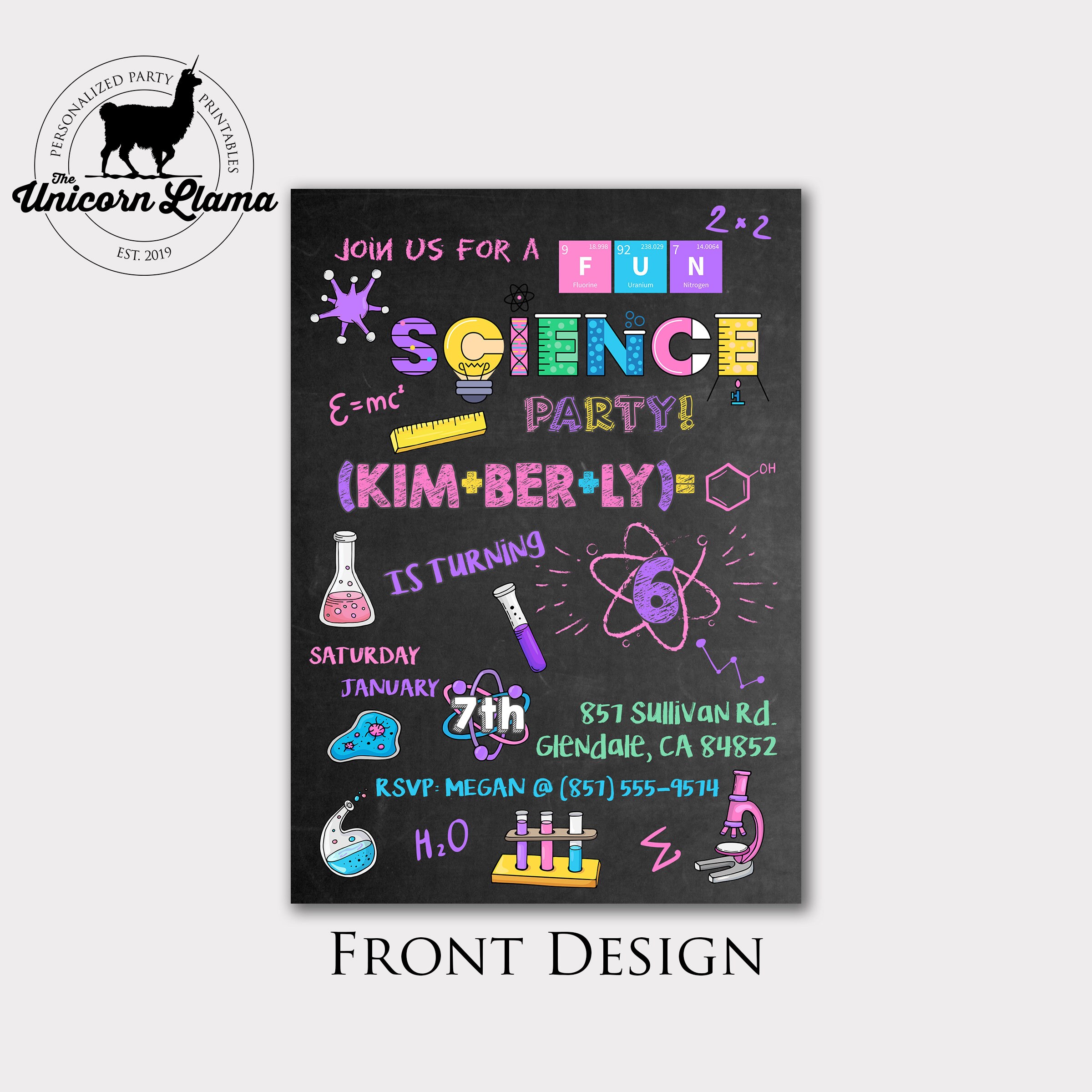 Science Invitation Laboratory Party Science Experiment - Etsy