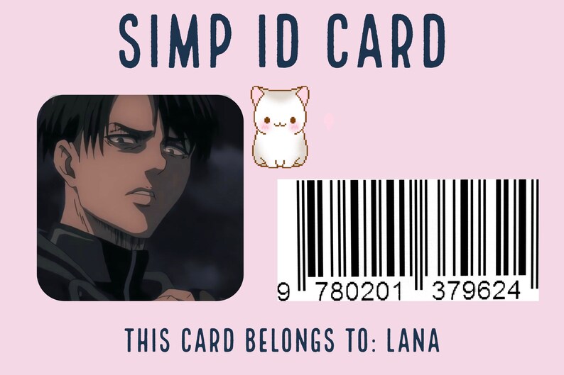 Digital Custom Fictional Character Simp Card - Etsy