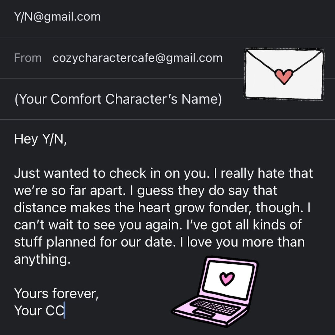 Comfort Character Email Roleplay - Etsy New Zealand