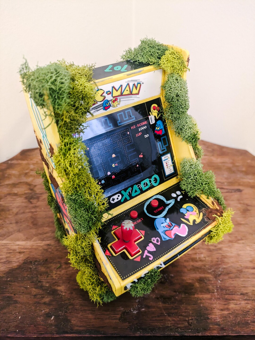 Dystopian or Abandoned Functional Miniature Plastic Pac Man Arcade Game With Deliberately Placed ...