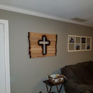 Burnt Wooden Cross Sign - Etsy