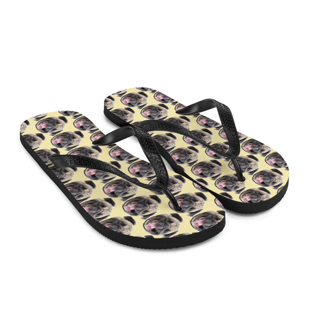 Happy Pug Flip-flops - Etsy