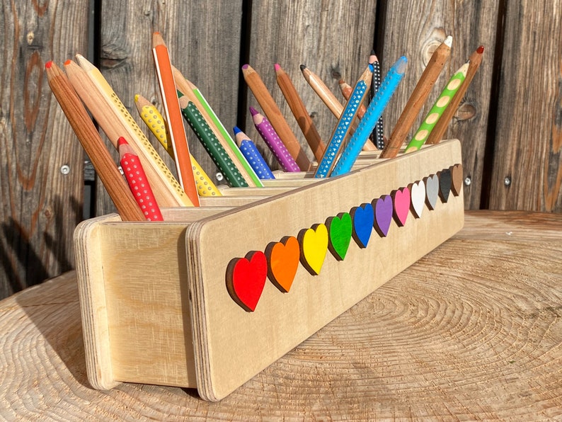 Pen Hero Hearts, Wooden Pen Holder, Personalized Pen Holder, Back to ...