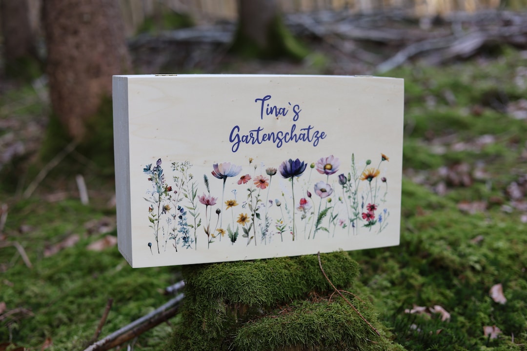 Personalized Garden Box for Flower Seeds, Wooden Seed Box, Seed Storage ...