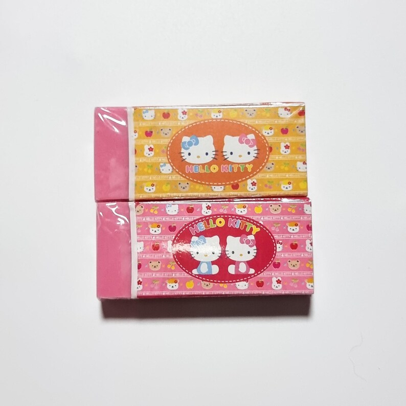 Vintage Sanrio Hello Kitty Pink Erasers 2003 - Etsy