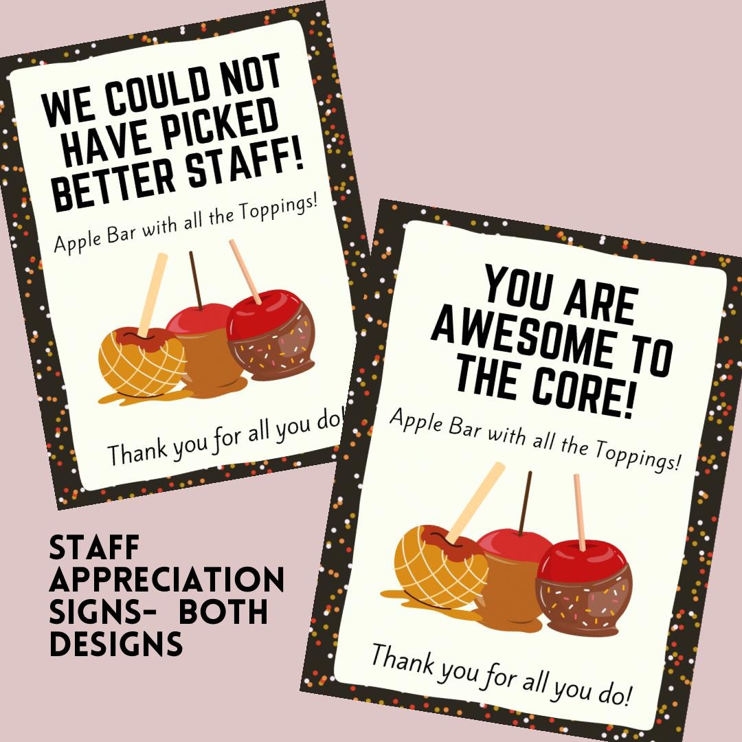 Apple Bar Staff Sign | Fall Halloween Candy Apple Event Table | Thank ...